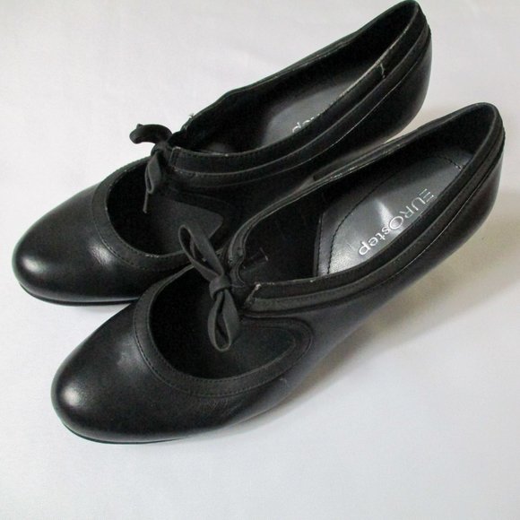 Eurostep | Shoes | Eurostep Black Leather Maryjane Heels Size 85 | Poshmark
